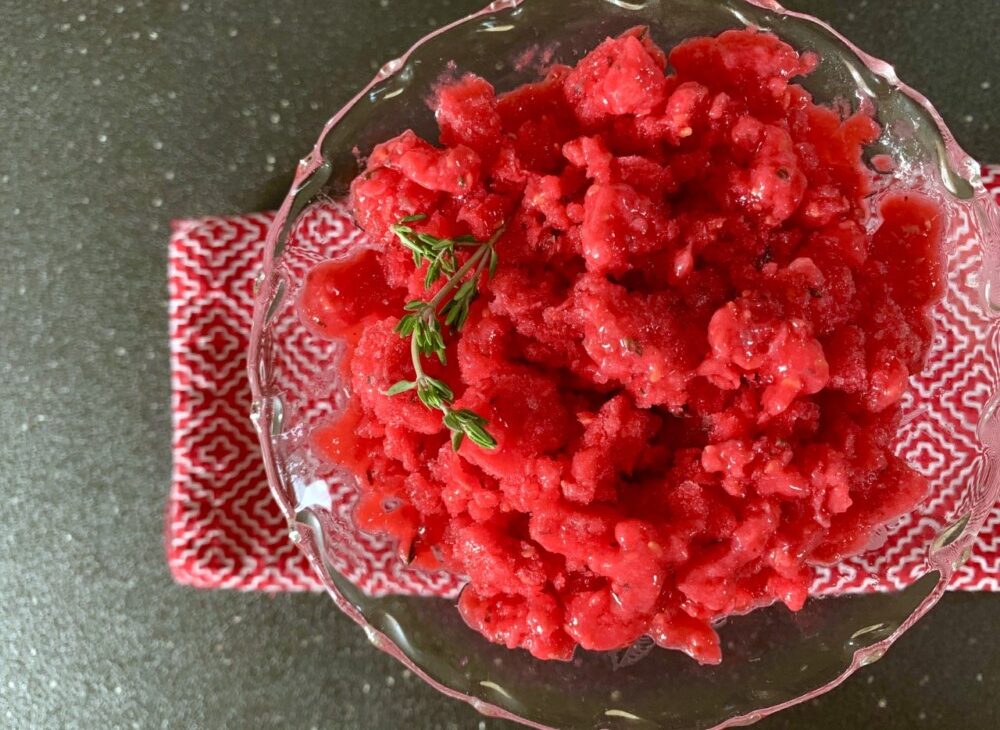 Raspberry-Thyme Granita - Eat Well to Be Well